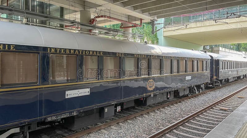 Venice Simplon Orient Express Train Captured on Train Tracks Editorial ...