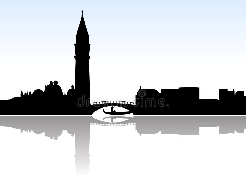 Venice skyline vector stock vector. Illustration of destination - 9345513