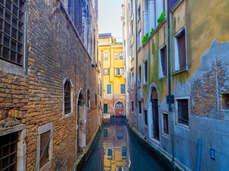 Venice Small Canal stock image. Image of canal, italy - 83062283