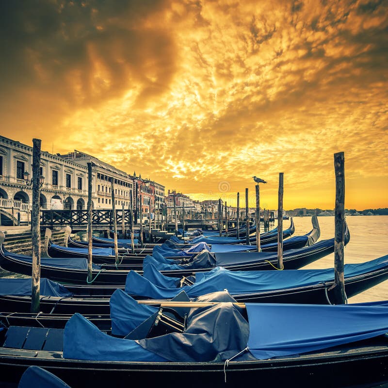 Venice at sunrise stock image. Image of clouds, lagoon - 41373945