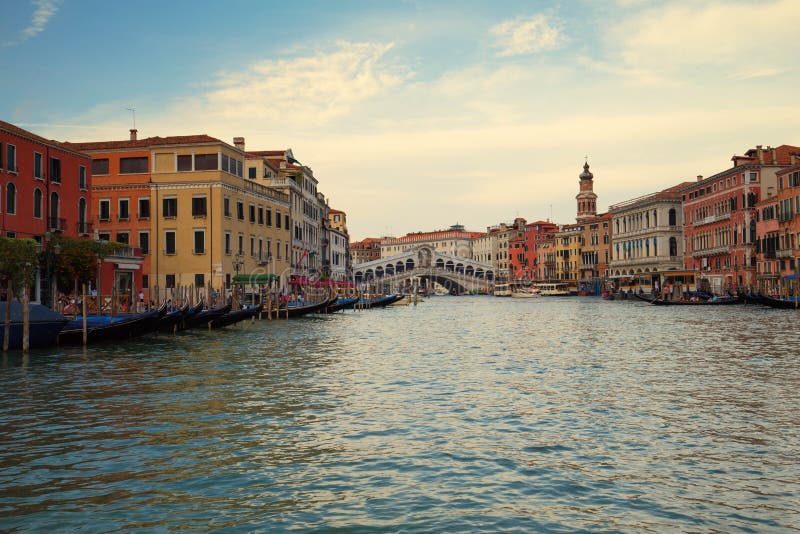 Venice / River View and City Panorama Stock Image - Image of gondola ...