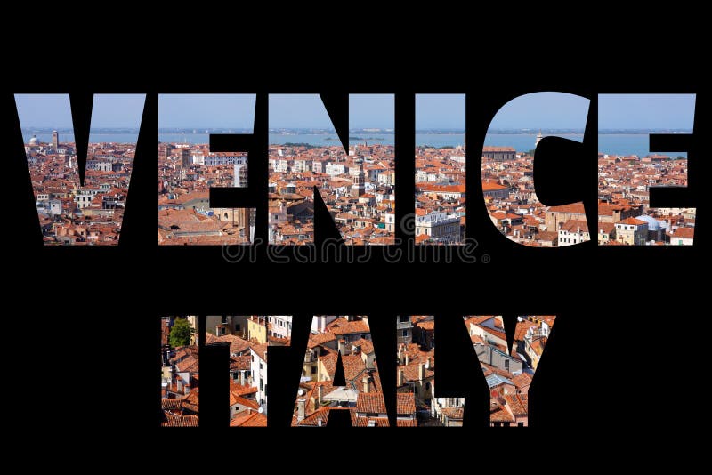 Venice text word stock image. Image of sign, place, europe - 108191275