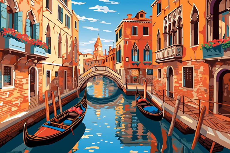 Venice Urban Landscape. Pattern with Houses Stock Image - Image of ...