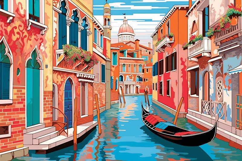 Venice Urban Landscape. Pattern with Houses Stock Photo - Image of ...