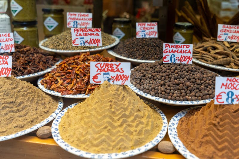 An Array of Colorful Spices, Including Curry, Cayenne Pepper, and ...
