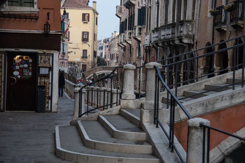 Bridge and Steps in Venice. Stock Photo - Image of cafe, tourism: 345541138