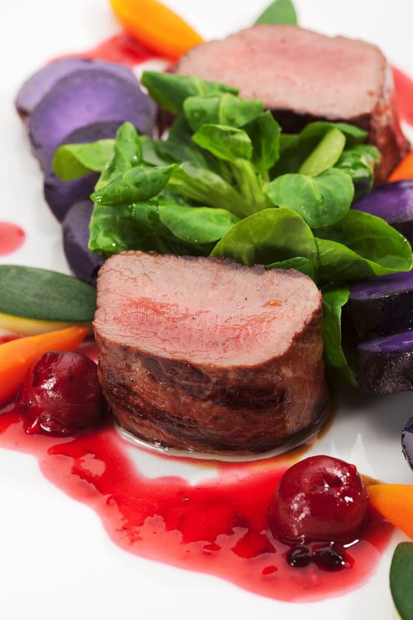 Venison Dish stock image. Image of medallions, meat, luxury - 12955915