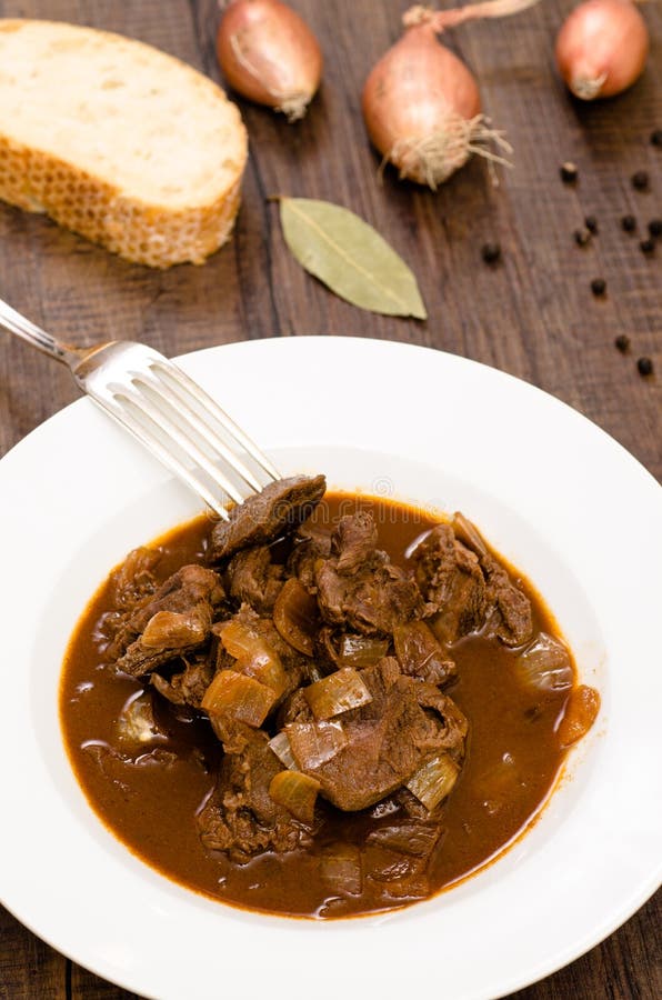 Venison Goulash in Vertical Format Stock Photo - Image of dinner ...