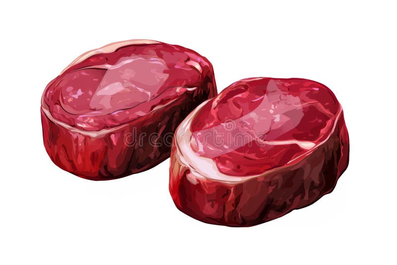 Venison Steaks, Dark Red and Lean, on a White Background Stock Photo ...