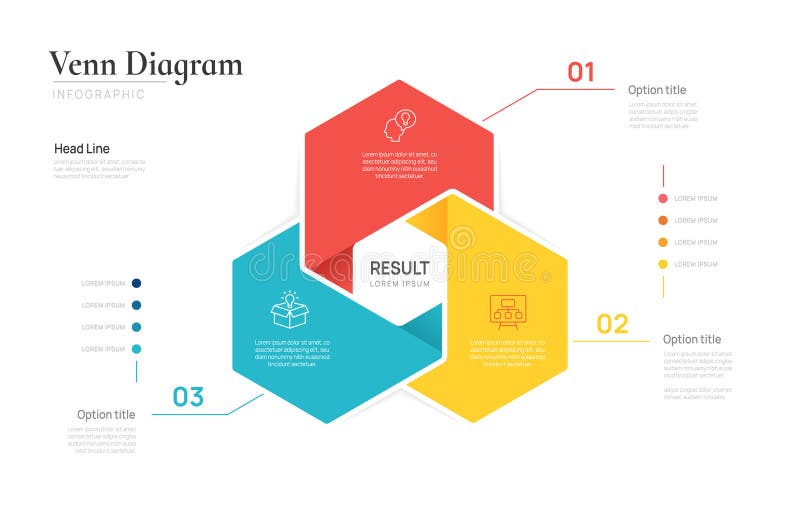 Venn Diagram Business Infographic Circle Chart Template 3 Options Steps ...