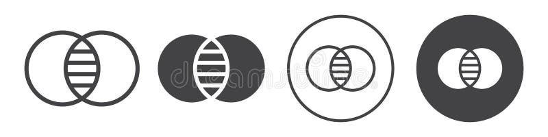 Venn Diagram Icon Vector Logo Outline Stock Vector - Illustration of ...