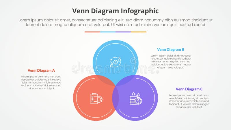 Venn Diagram Infographic Concept for Slide Presentation with Big Circle ...