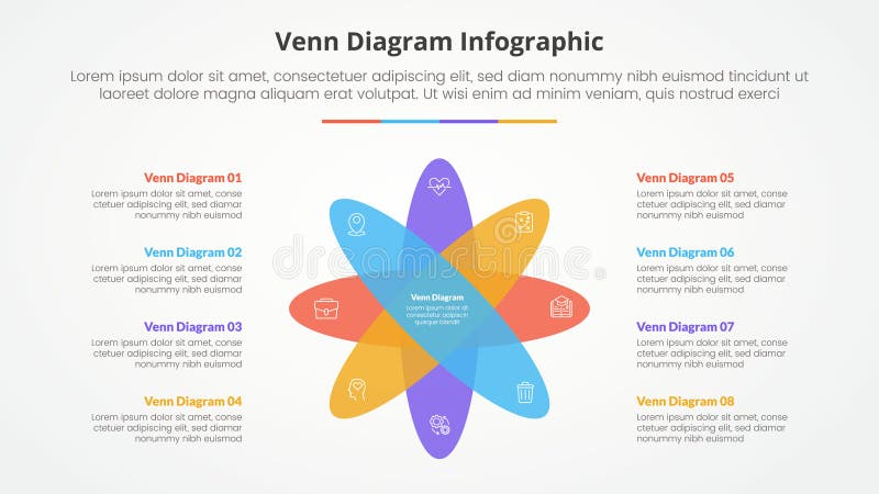 Venn Diagram Infographic Concept for Slide Presentation with Round ...