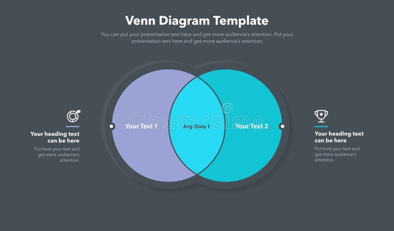 Venn Diagram Template with Three Ways and Place for Your Content Stock ...