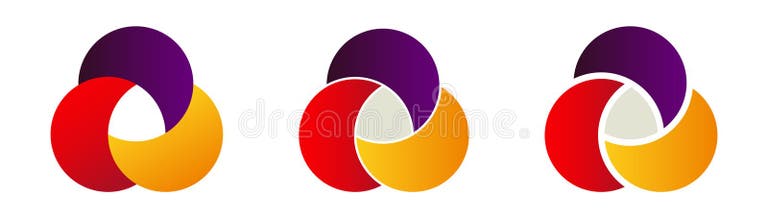 Venn Diagram Three Overlapping Circles Chart. Stock Vector ...