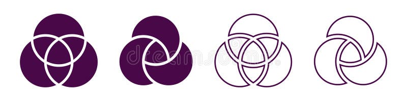 Blank Solid and Wire Frame Circle Overlap Chart Stock Vector ...