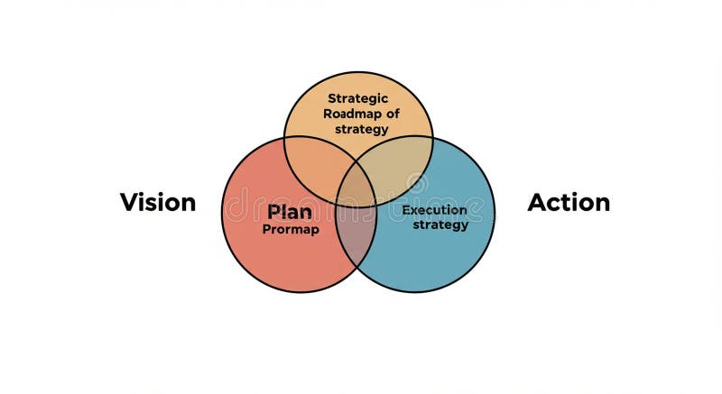 Venn Diagram with Three Overlapping Circles Labeled "Vision," "Plan ...