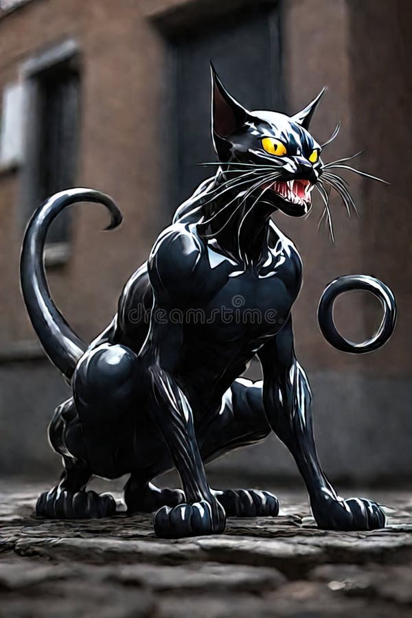 Venom Cat Realistic, Detailed, Horror, Spooky Stock Illustration ...