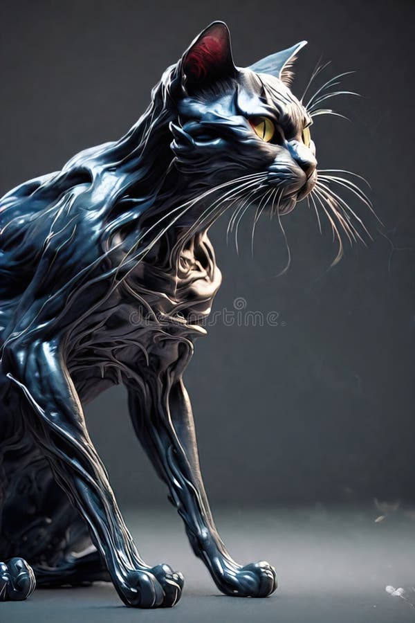 Venom Cat Realistic, Detailed, Horror, Spooky Stock Illustration ...