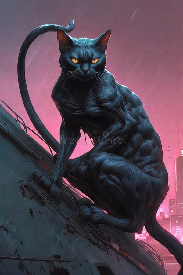 Venom Cat Realistic, Detailed, Horror, Spooky Stock Illustration ...