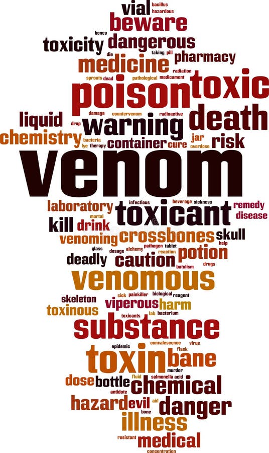 Venom word cloud stock vector. Illustration of toxicity - 158191594