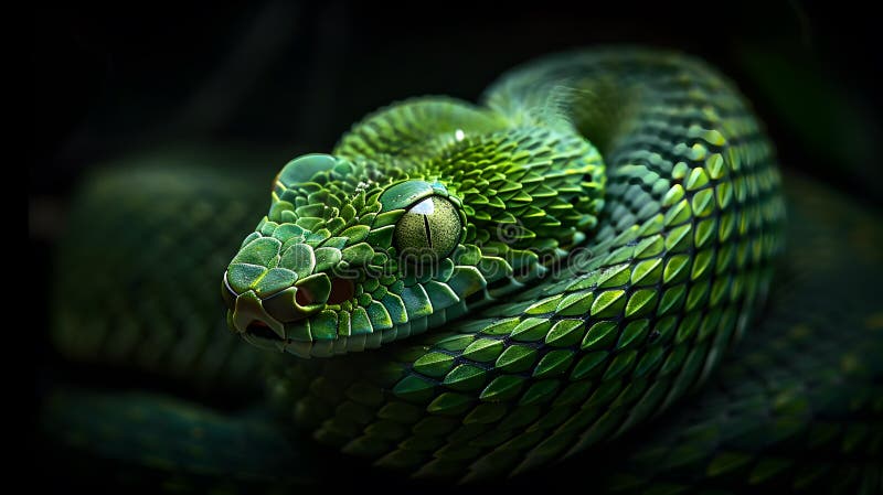 Venomous Snake on a Black Background Stock Photo - Image of wildlife ...