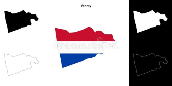 Venray outline map stock vector. Illustration of limburg - 385795217