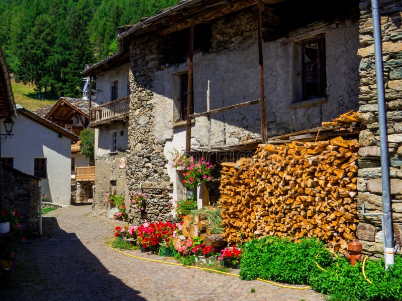 Vens, Aosta Valley, Italy stock photo. Image of heritage - 260081734