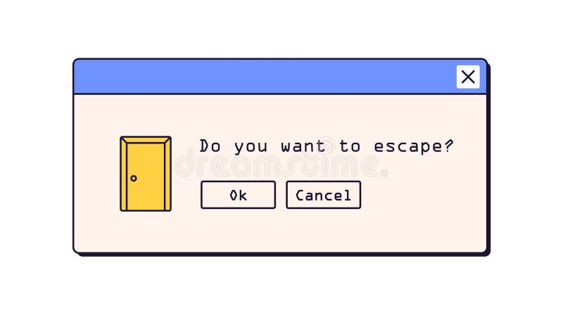 Venster Retro Computer Message Box in 90s 00s Ontwerpstijl 1990s Ui ...