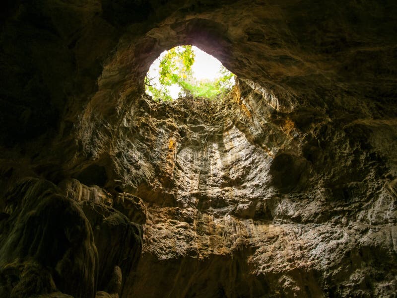 The Vent Inside the Cave Looked through until he Could See the Sky ...