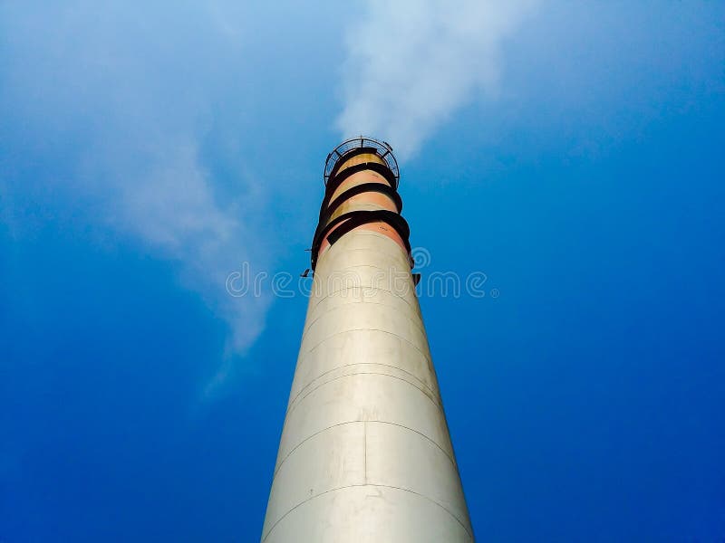 Vent Stack Red and White Color Blue Sky Stock Image - Image of ancient ...