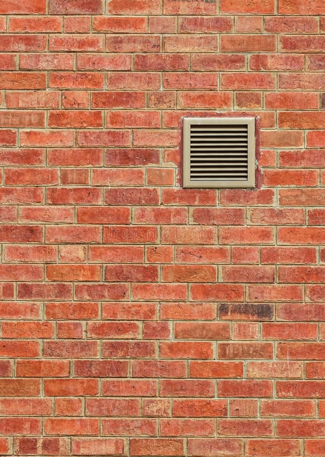 Vent on Weathered Brown Brick Wall, Vertical Pattern Stock Image ...