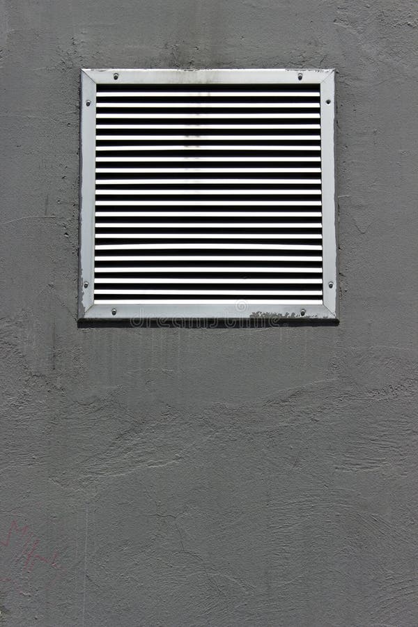 Vent window on gray wall stock photo. Image of iron, architecture ...