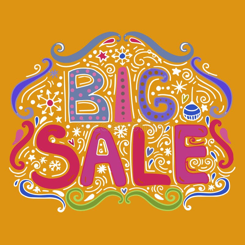 Venta Grande - Letras Dibujadas Mano Ilustración del Vector ...