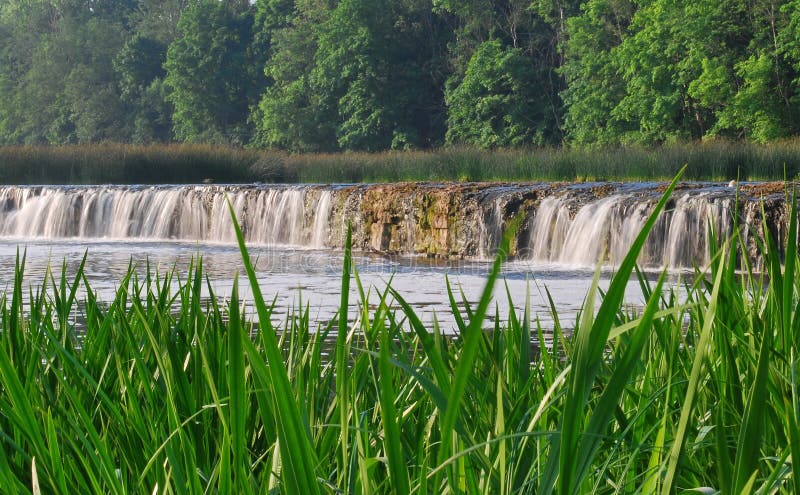 Venta waterfall in Kuldiga stock image. Image of waterfall - 73101719
