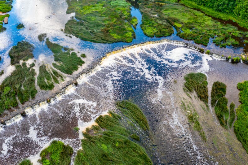 Venta Waterfall at Latvian Village Kuldiga Stock Image - Image of ...