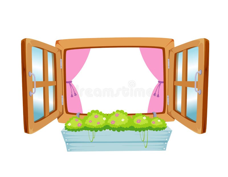 Ventana de madera ilustración del vector. Ilustración de elegante ...