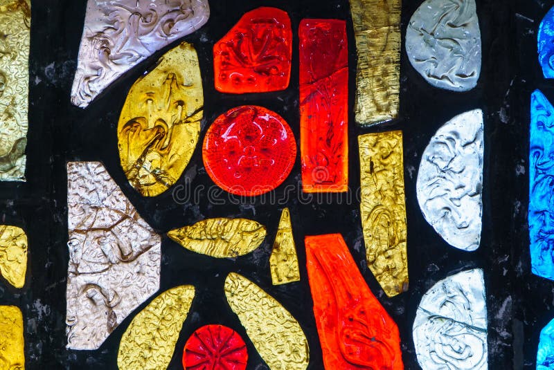 Ventana De Vidrio Manchado De Vidrio Coloreado Imagen de archivo ...