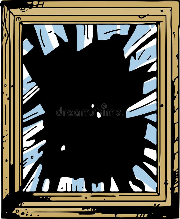 Ventana rota vectorial ilustración del vector. Ilustración de cristal ...