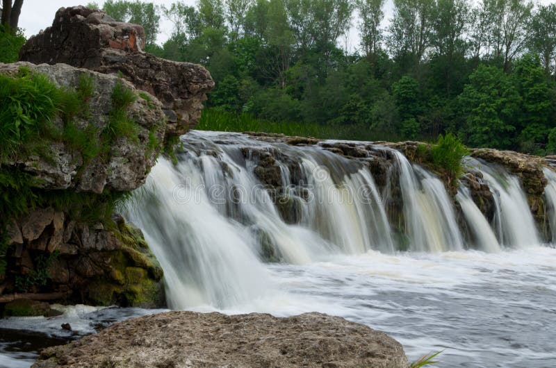Waterfall Ventas Rumba, Kuldiga, Latvia. Stock Image - Image of nature ...