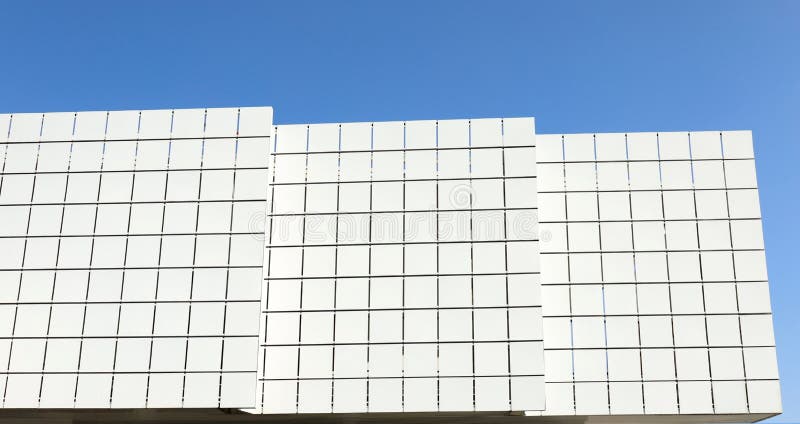 Ventilated Facade Cladding Made of White Squared Alluminium Tiles, in ...