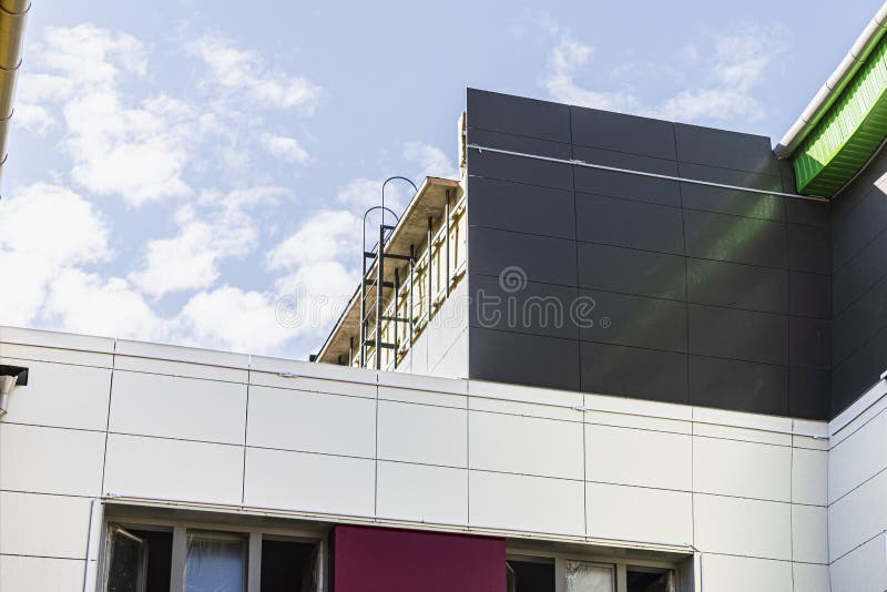 Ventilated Facade To Protect the Shell of the House. Construction Site ...