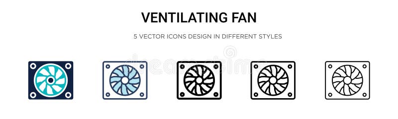 Ventilating Fan Icon in Filled, Thin Line, Outline and Stroke Style ...