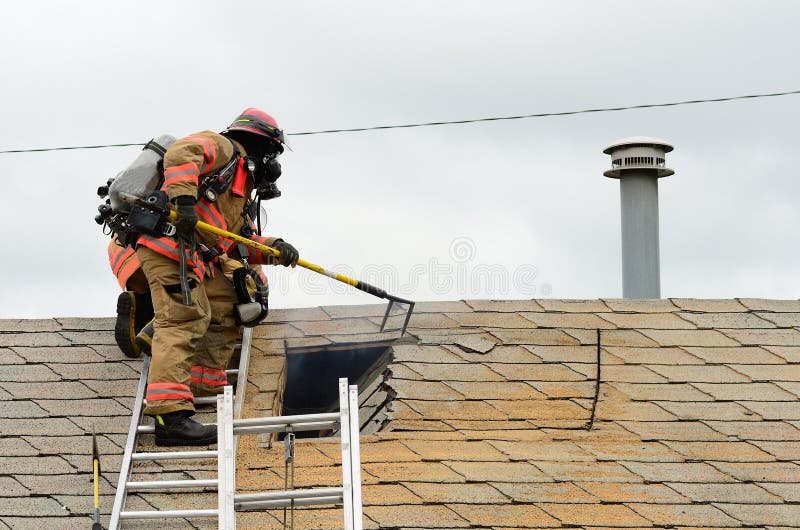 Attic Fire stock image. Image of response, attic, smoke - 24886397
