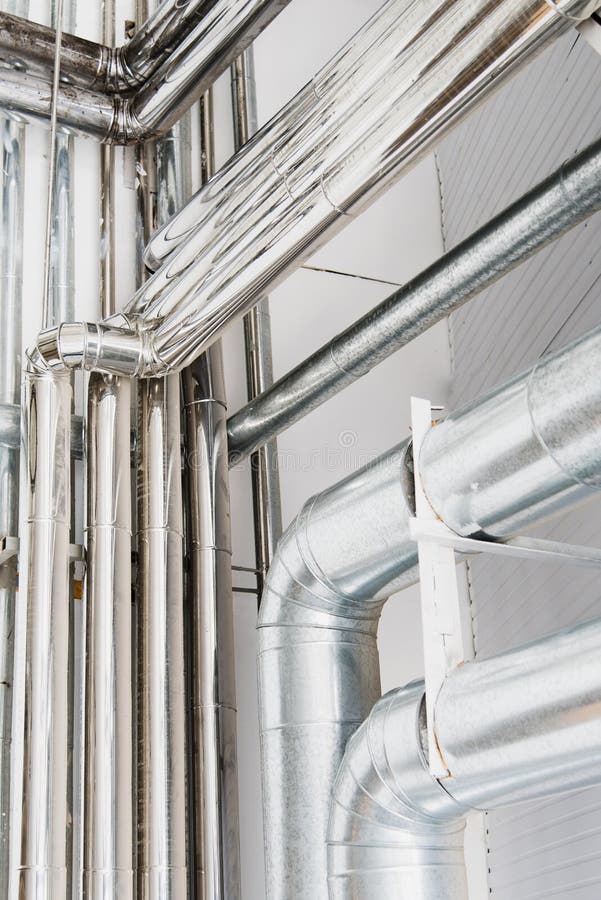 Ventilation and Air Conditioning Pipe System Stock Photo - Image of ...
