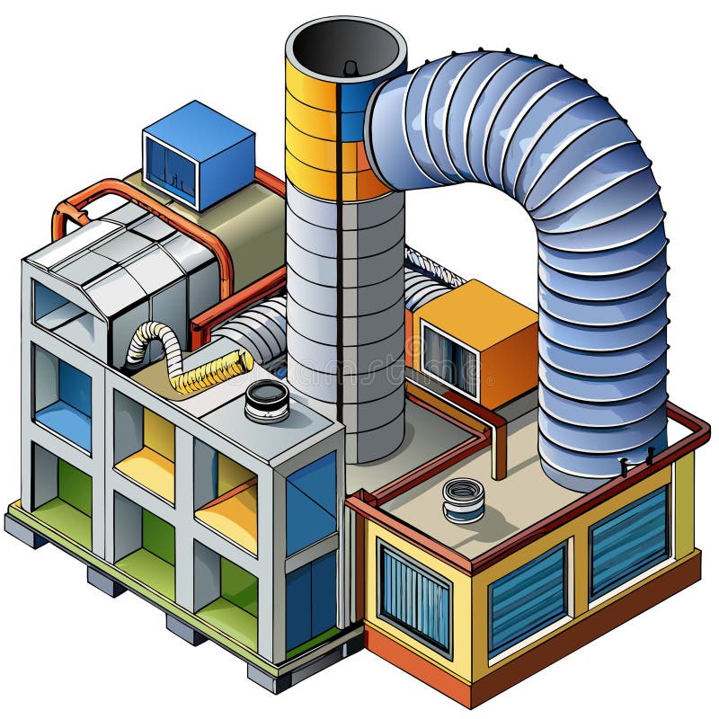 Industrial Ventilation Duct System Stock Vector - Illustration of ...