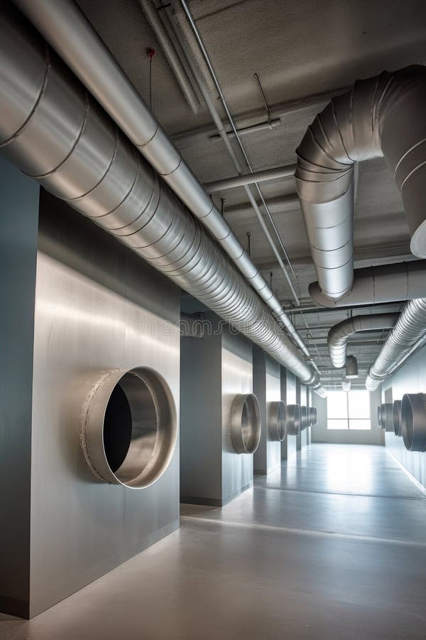 Ventilation Ducts in a Newly Constructed Building Stock Image - Image ...
