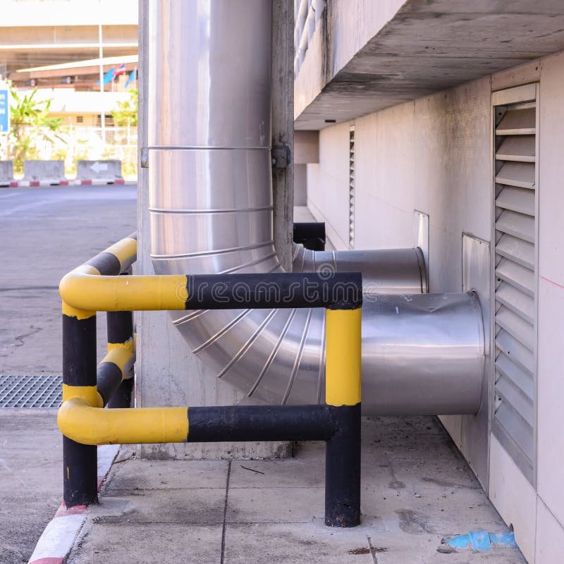 Ventilation Ducts System of Industrial Stock Image - Image of piping ...