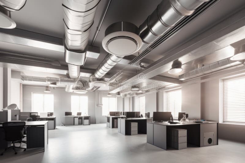 Ventilation and Exhaust System with Ducting, Fans, and Filters in ...