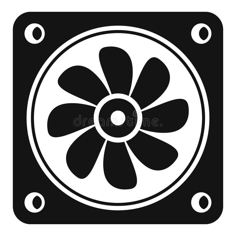 Ventilation Fan Icon, Simple Style Stock Vector - Illustration of black ...